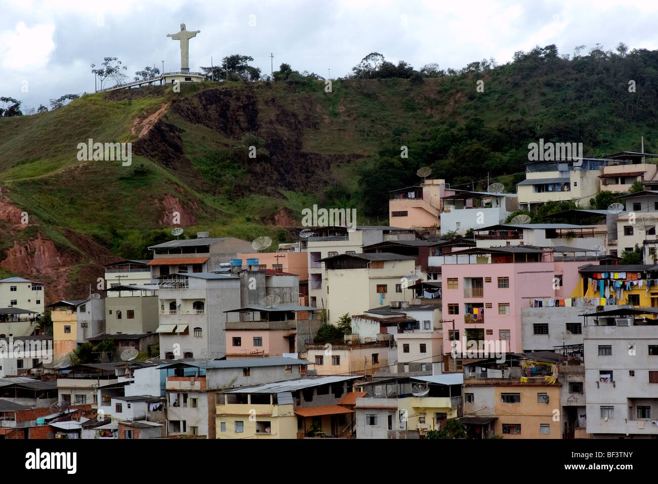 The statue of Christ the Redeemer in Vicosa, small town in Minas Gerais ...