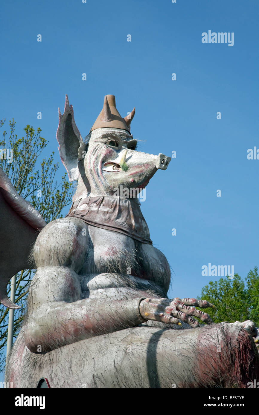 The devil in the Ypres cats festival Stock Photo - Alamy