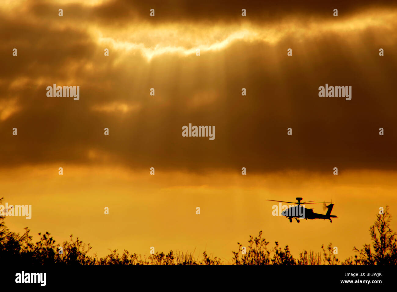helicopter at Sunset Stock Photo - Alamy