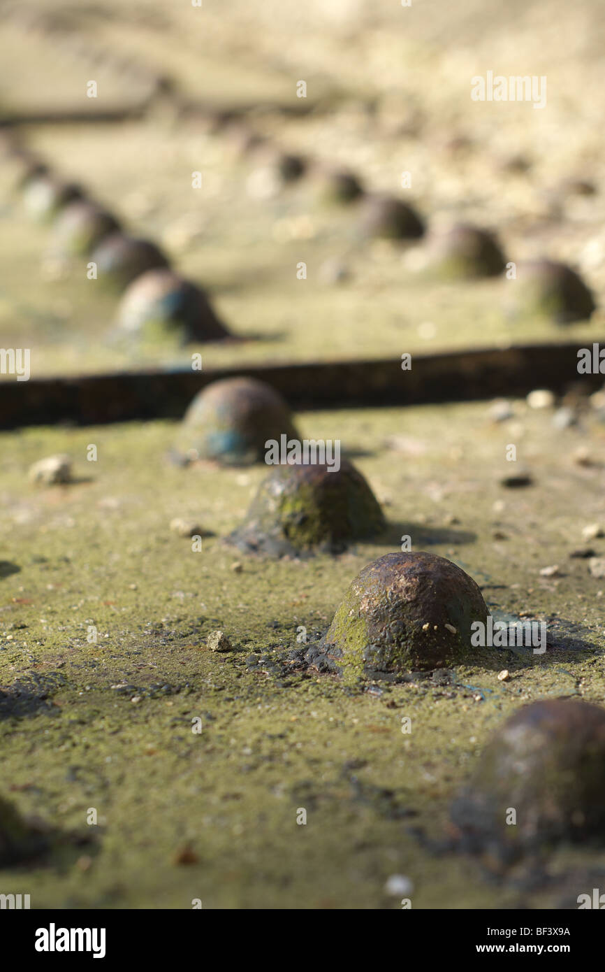 Rusted rivets on a dilapidated metal structure Stock Photo - Alamy