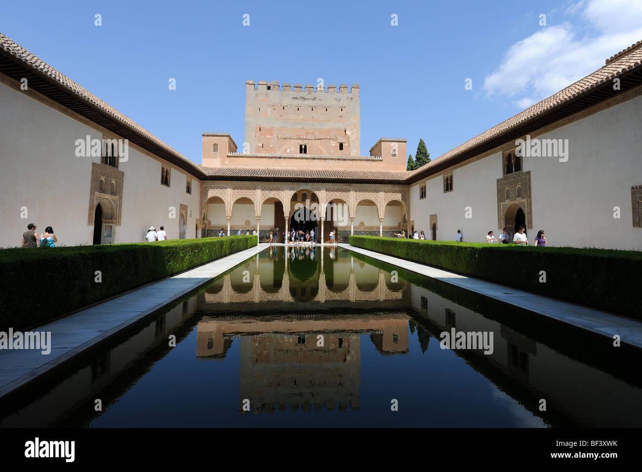 The Courtyard of The Myrtles, Comares Palace, Nasrid Palaces, The ...
