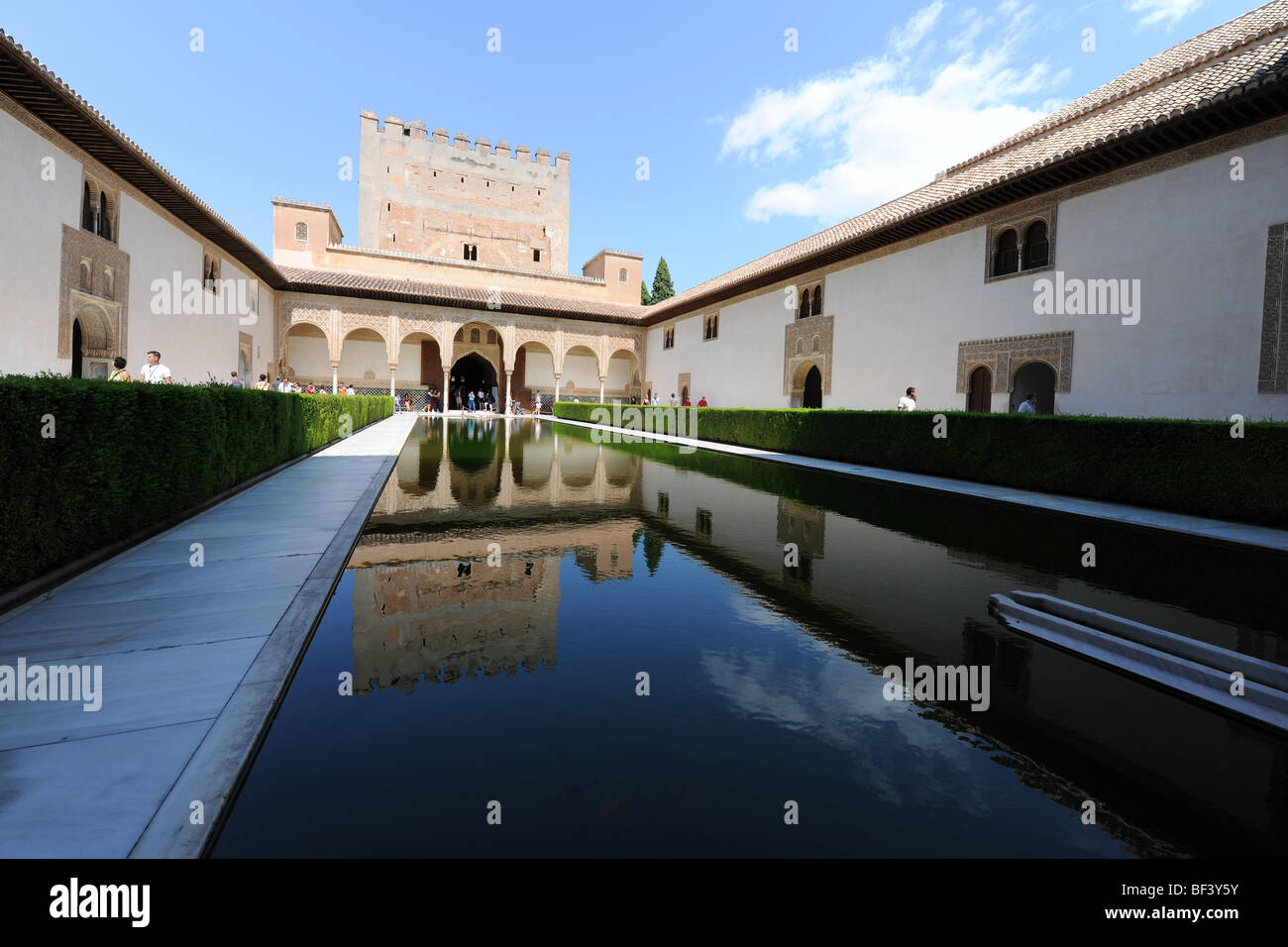The Courtyard of The Myrtles, Comares Palace, Nasrid Palace, The ...