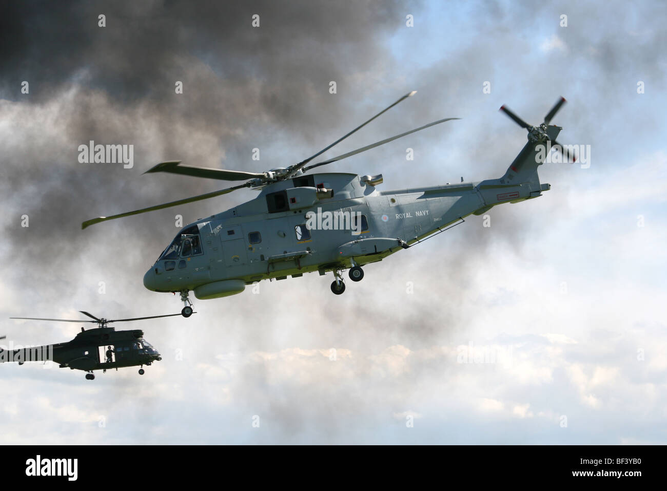 The UK Royal Navy Merlin medium lift helicopter is a variant of the ...