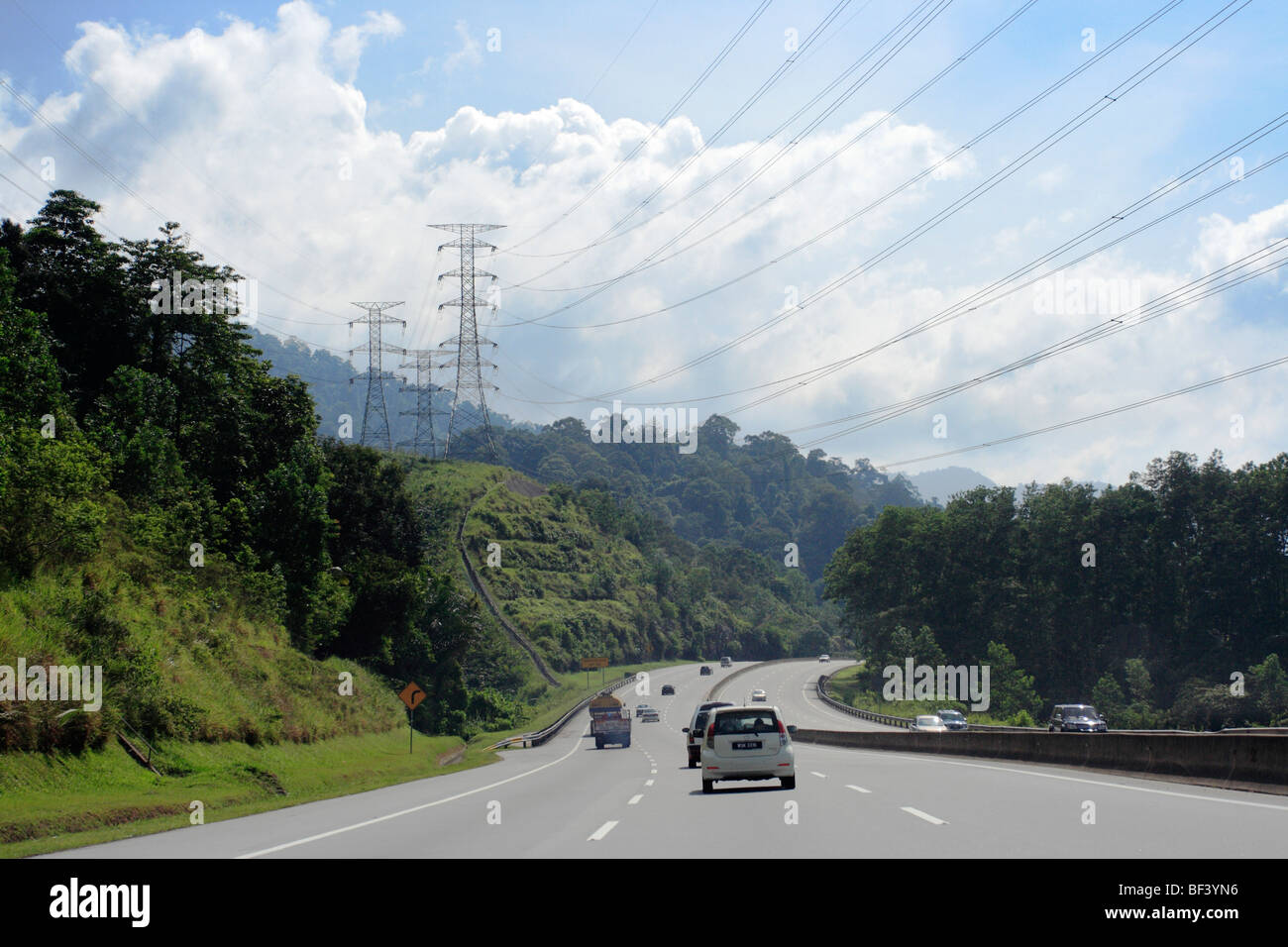 Karak highway cutting through tropical rain forest in Malaysia Stock ...