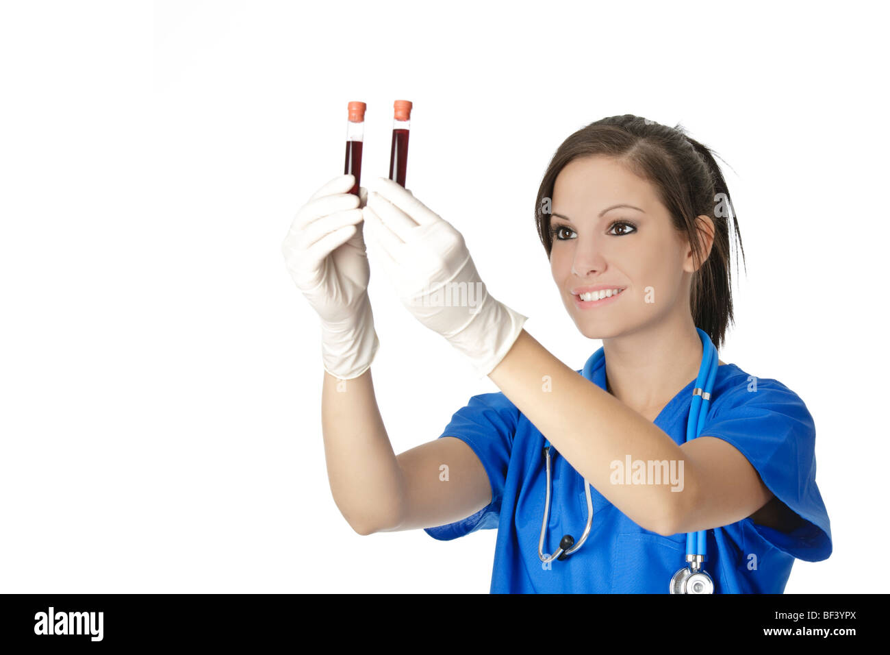 Lab tech holding a blood sample hi-res stock photography and images - Alamy