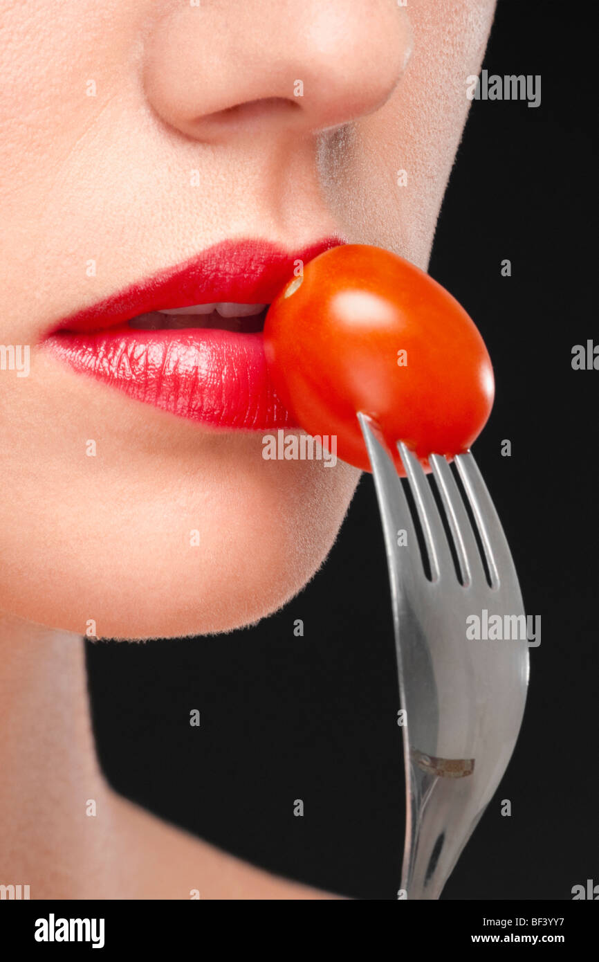 Lips eating close up only hi-res stock photography and images - Alamy