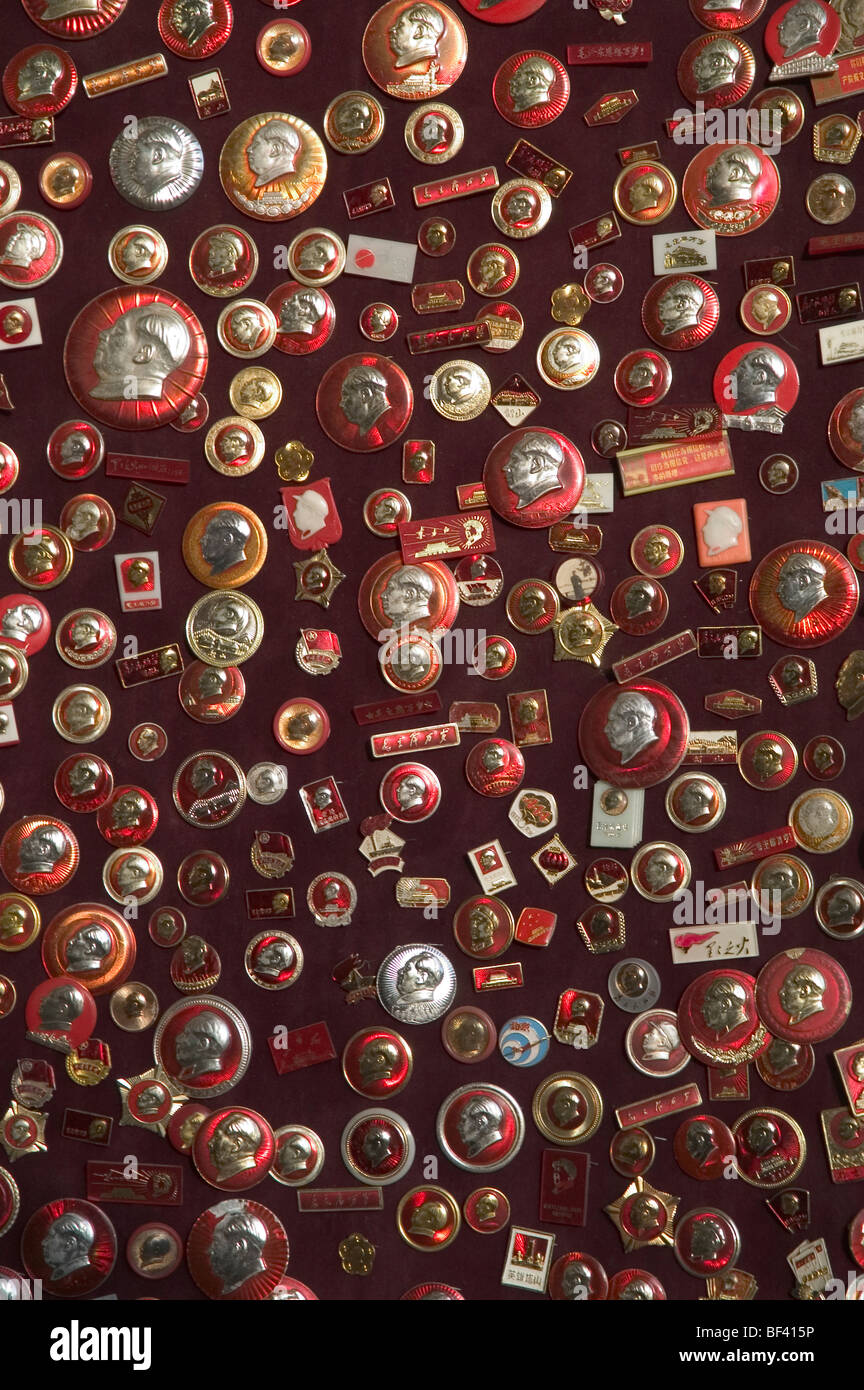 Selection of Chairman Mao badges, and hat pins widely popular during ...