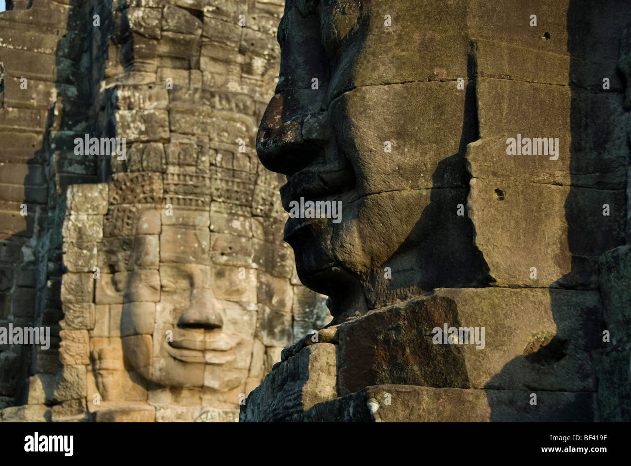 Face to face with Jayavarman VII in afternoon light. The Bayon Temple ...