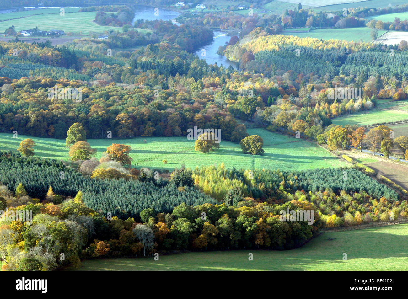 Aerial view of the River Tay in Perthsire Stock Photo - Alamy