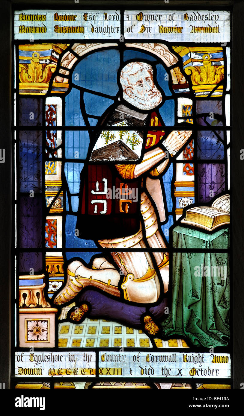 Stained glass of Nicholas Brome in St. Michael`s Church, Baddesley ...
