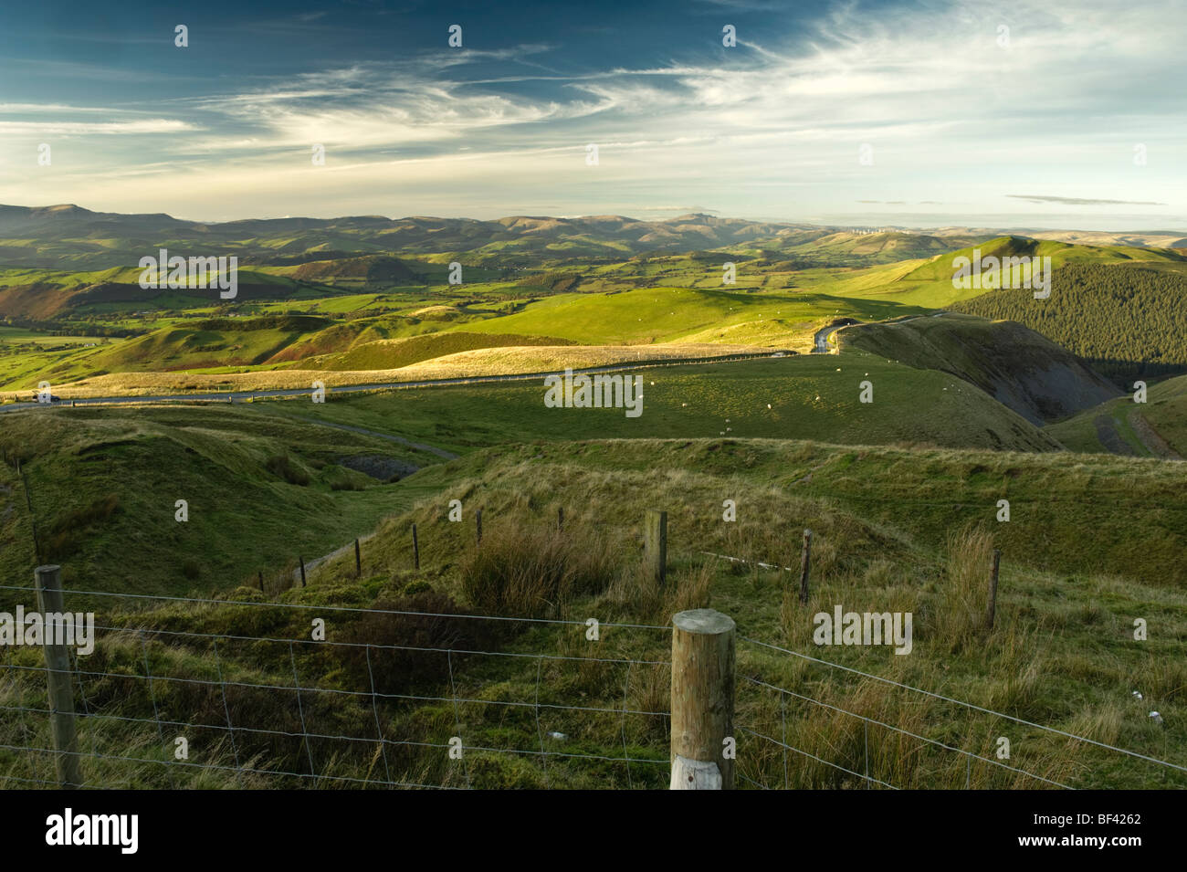 Panorama of north powys and southern Snowdonia, from the minor mountain ...