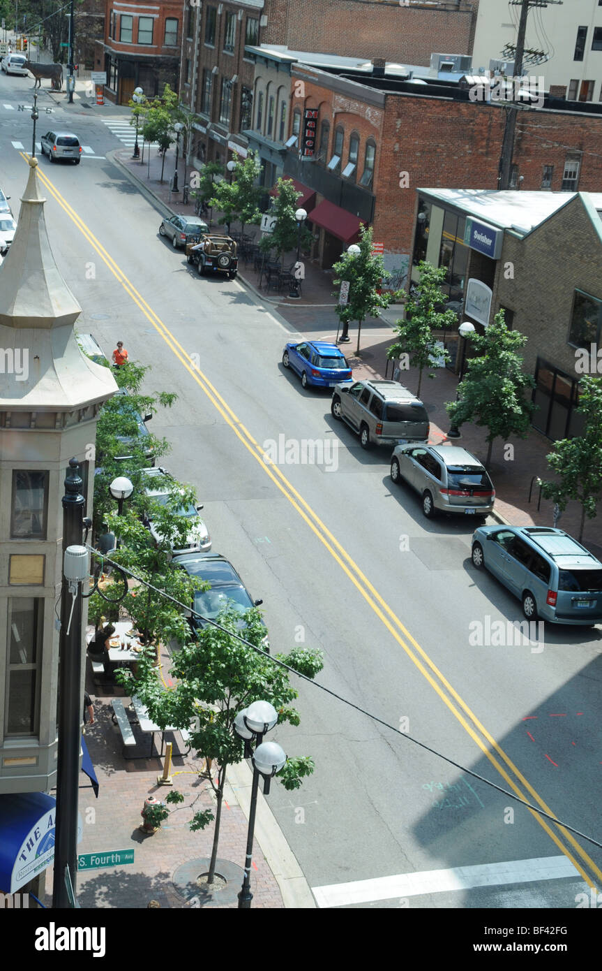 aerial view of a street in Anne Arbor, Michigan,USA Stock Photo - Alamy