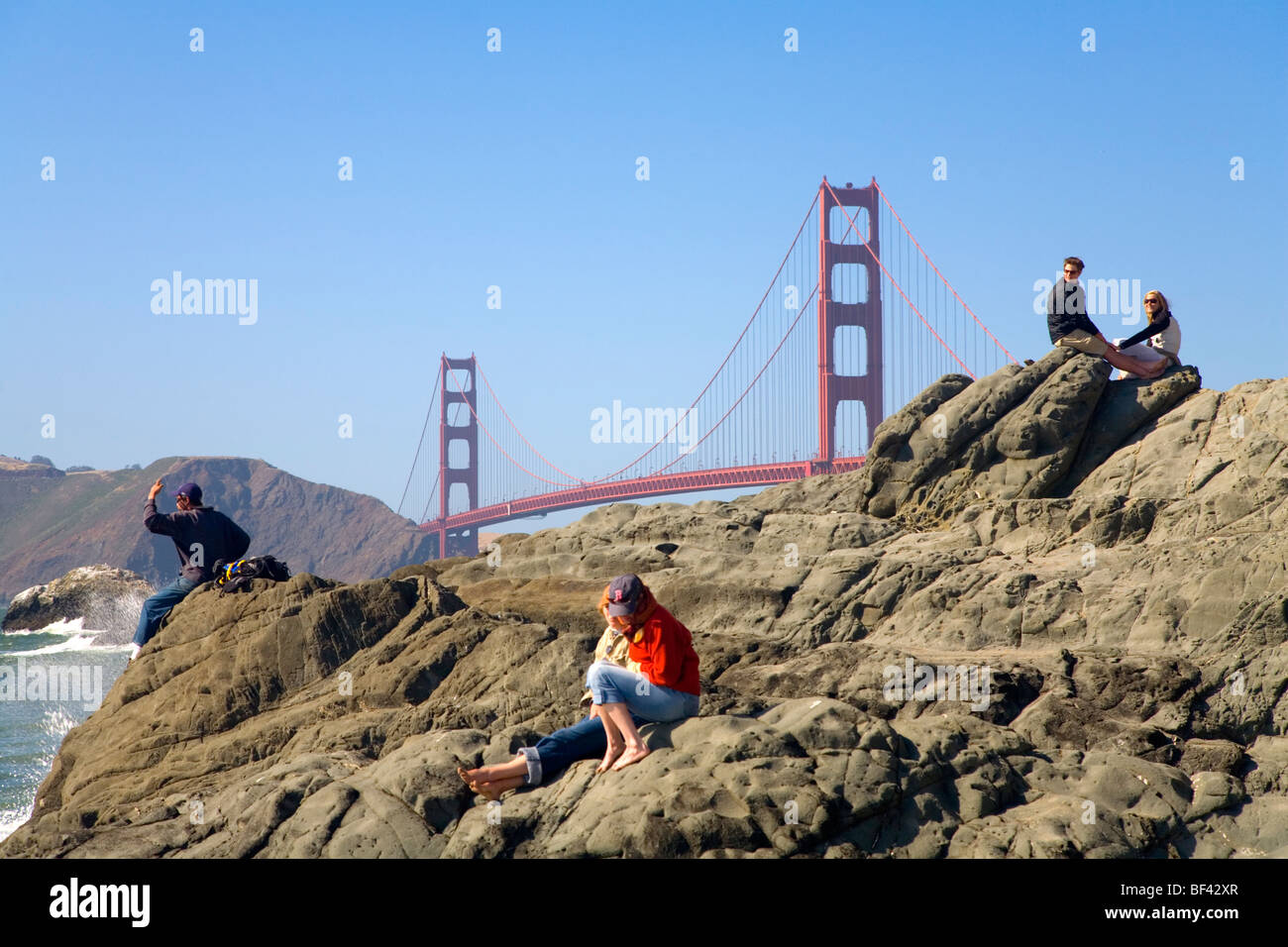 Coastal view of the Golden Gate Bridge, San Francisco, California Stock ...
