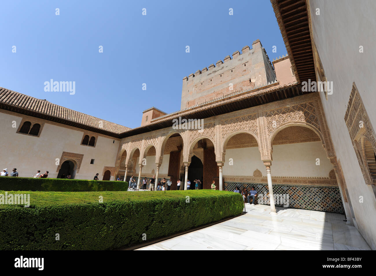 The Courtyard of The Myrtles, Comares Palace, Nasrid Palace, The ...
