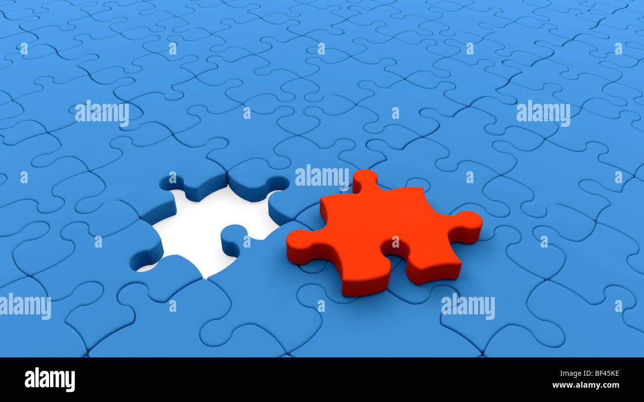 3D RENDER OF JIGSAW PUZZLE Stock Photo - Alamy