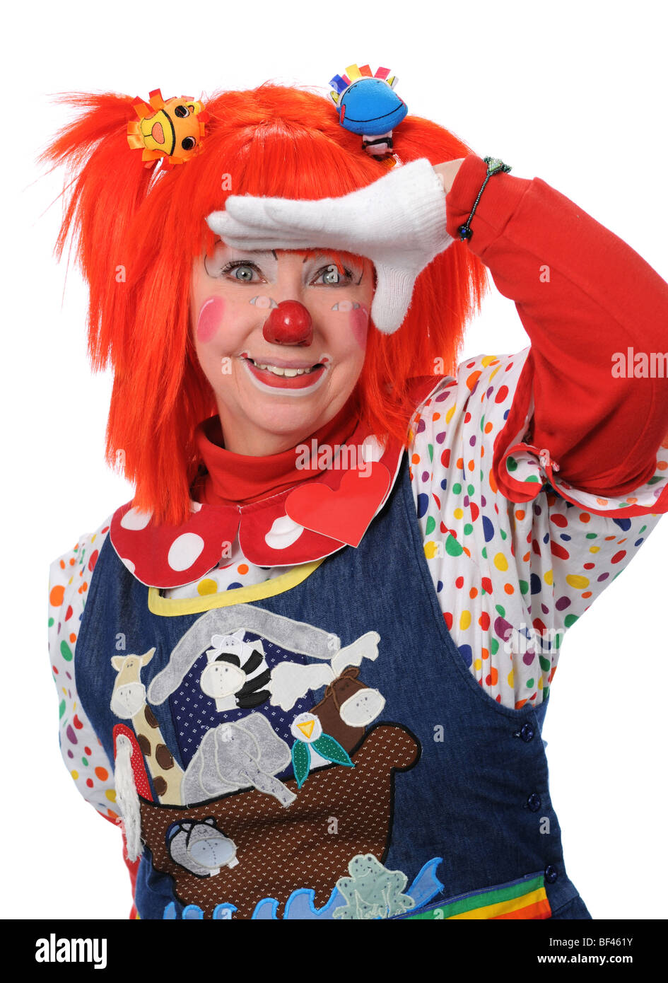 Clown looking ahead gesturing with hand Stock Photo - Alamy