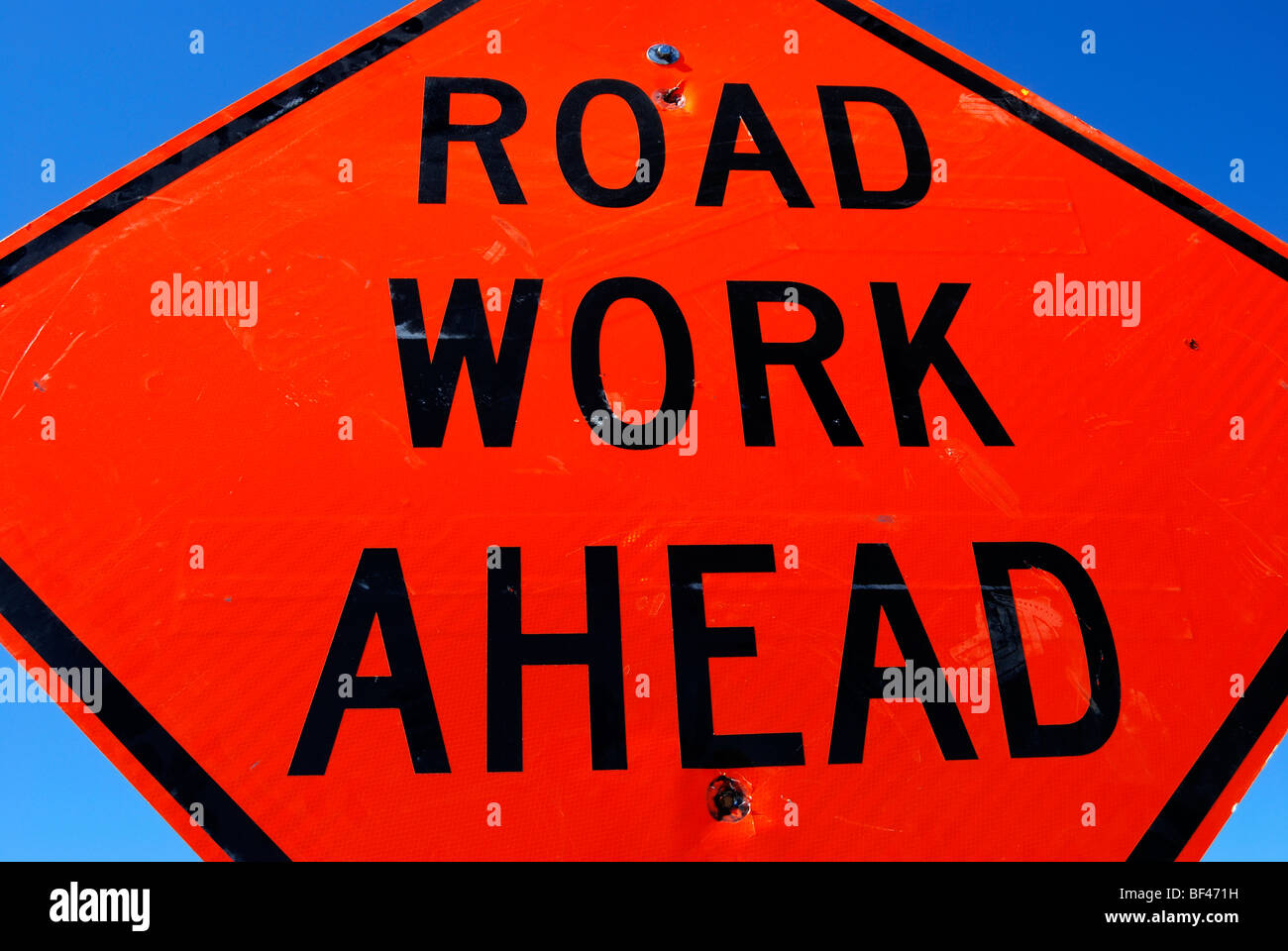 road work ahead sign Stock Photo - Alamy