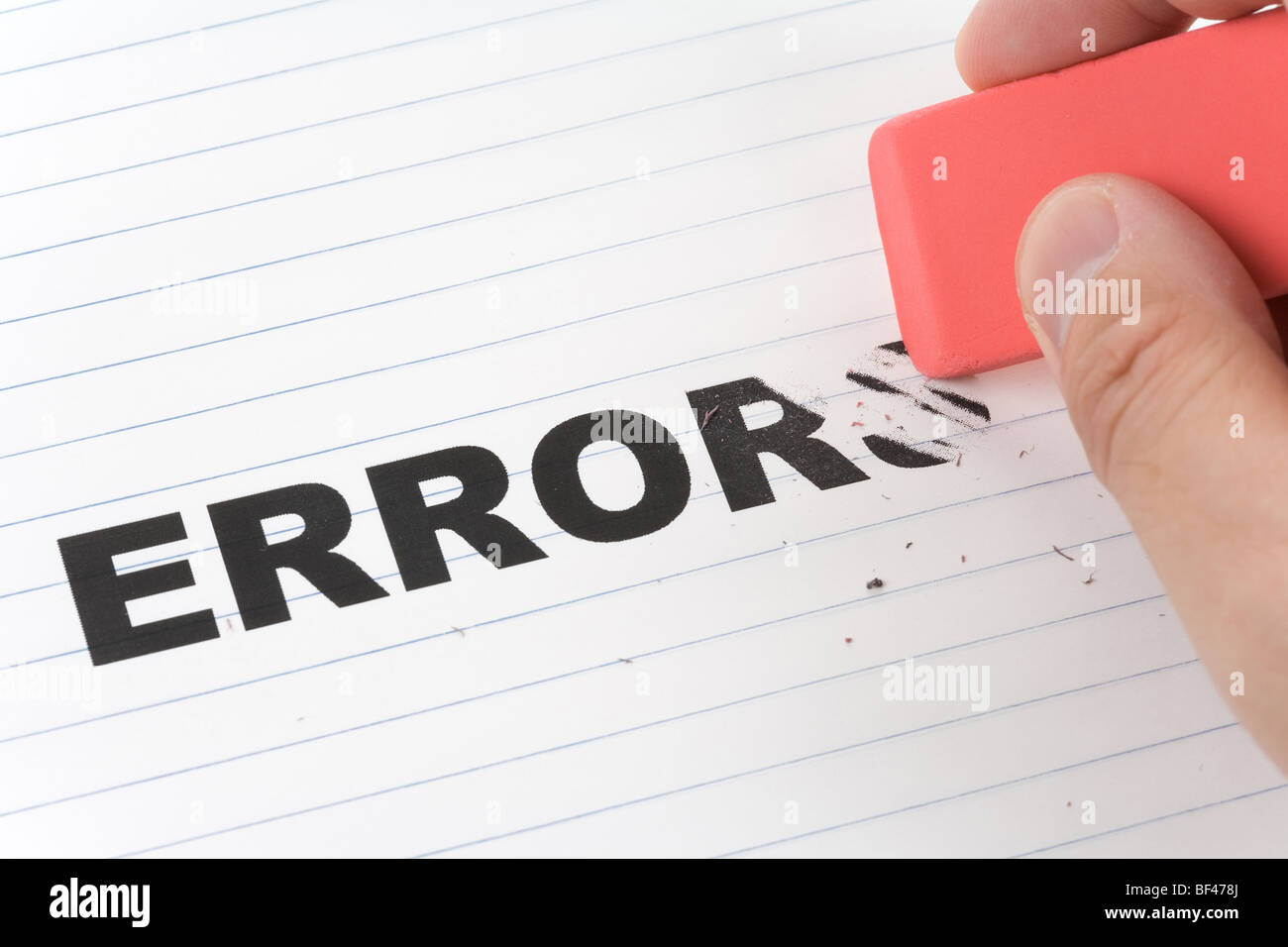 eraser and word error, concept of Making Changing Stock Photo - Alamy