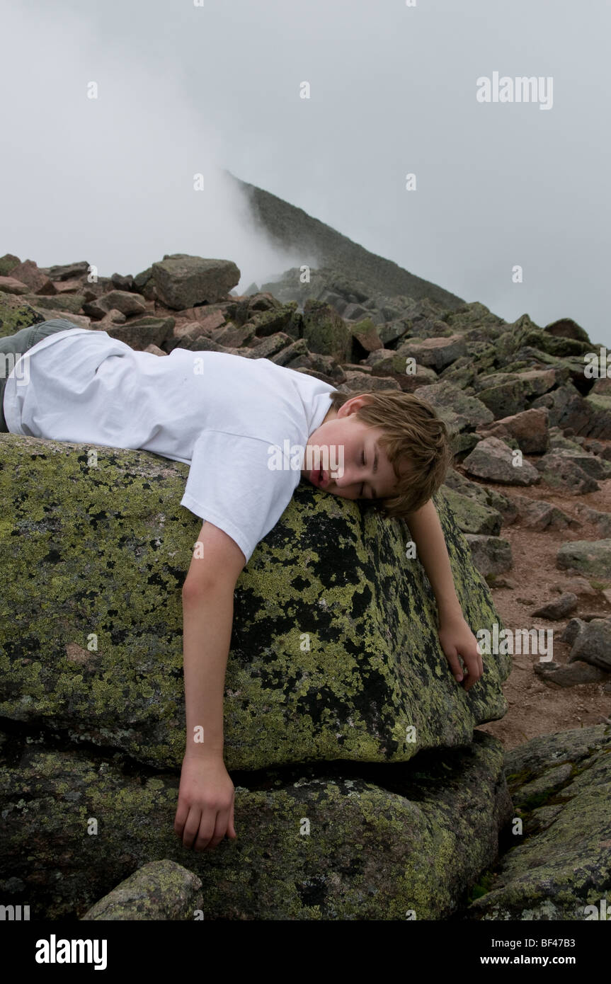 Appalachian Trail end point on Mt Katahdin, Baxter State Park, Maine ...