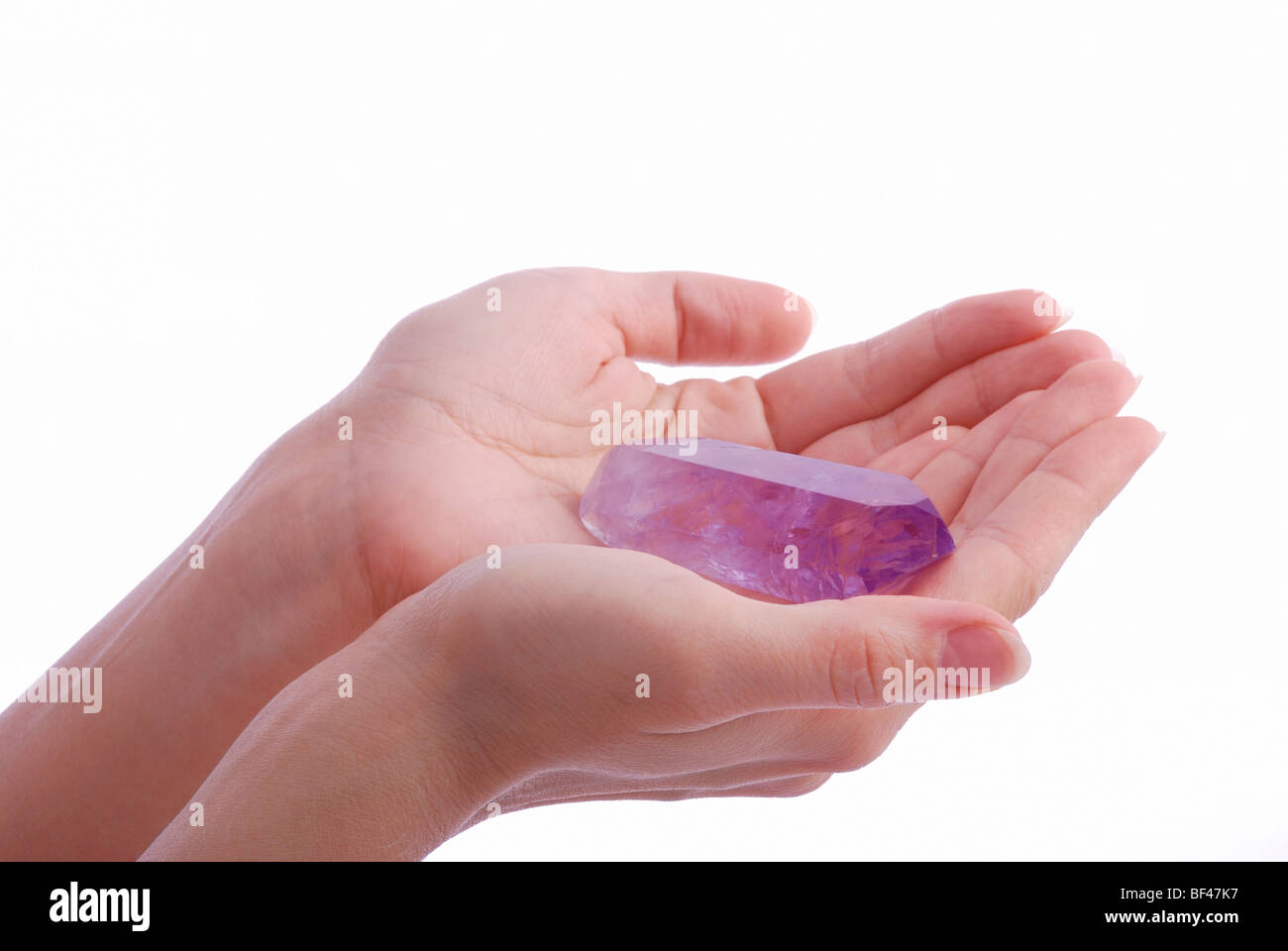 Hand holding amethyst hi-res stock photography and images - Alamy