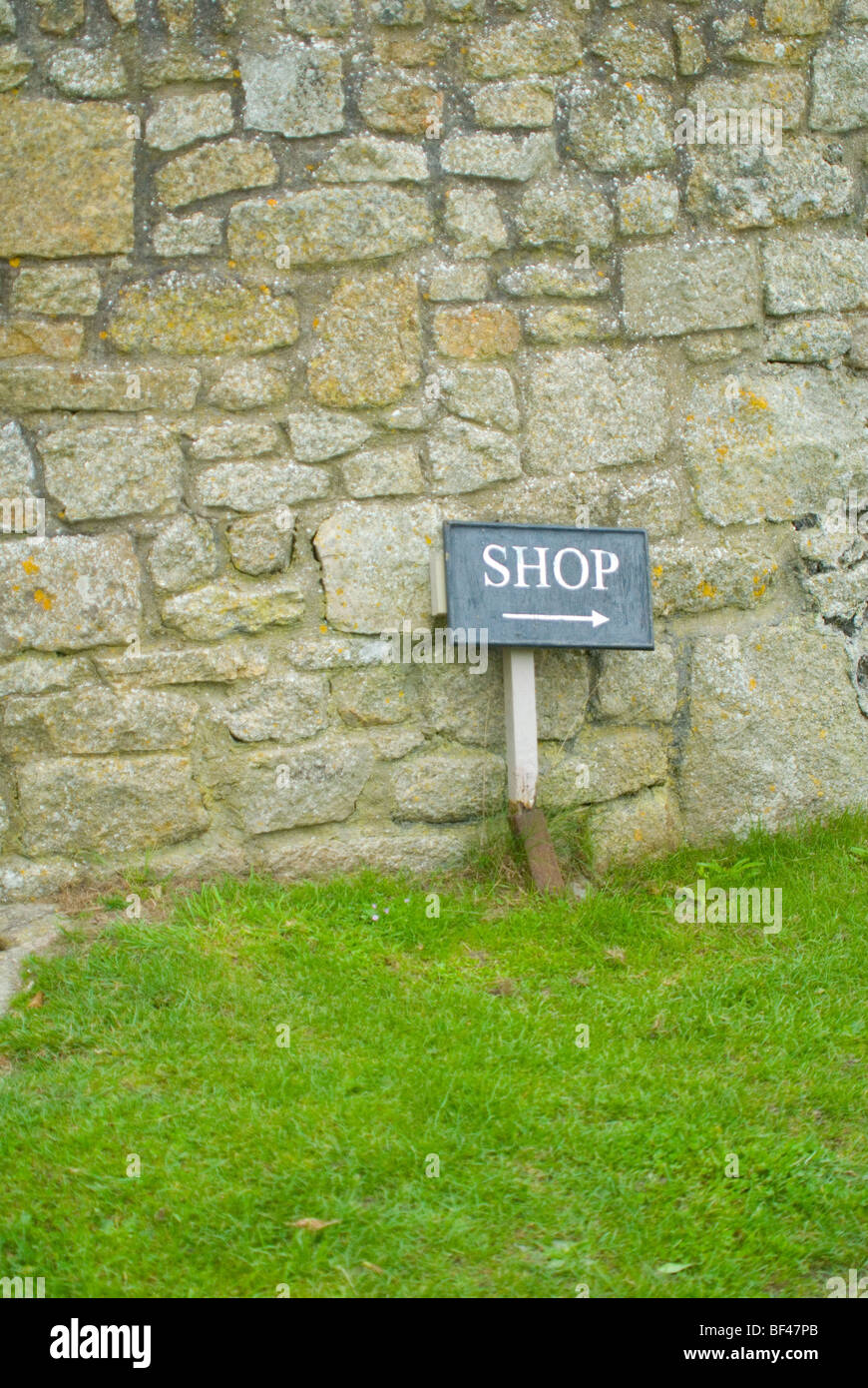 A Sign showing the direction of the Shop on the Island of Lundy Stock ...