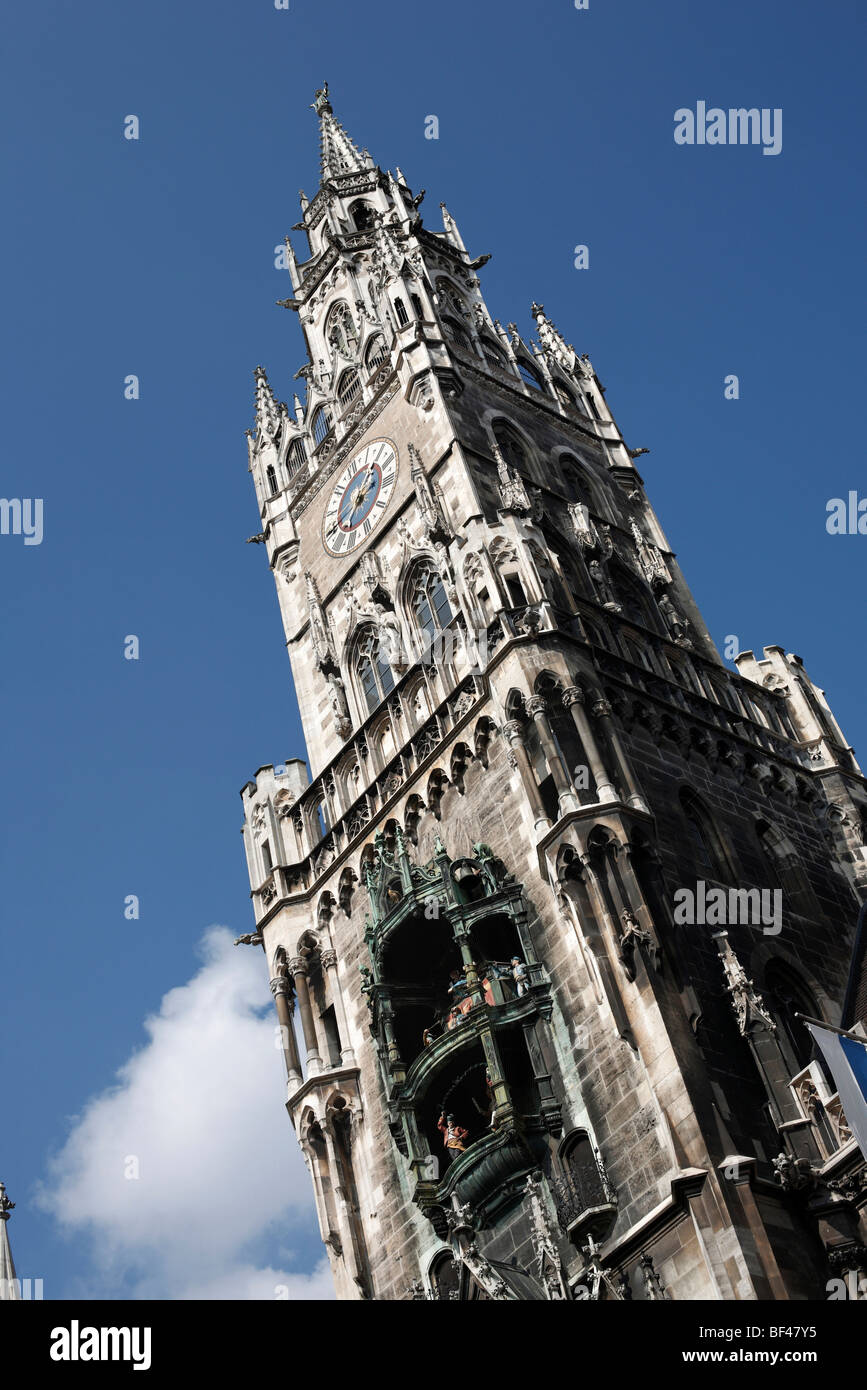 The tower of a church in Marienplatz in Munich in southern Germany ...