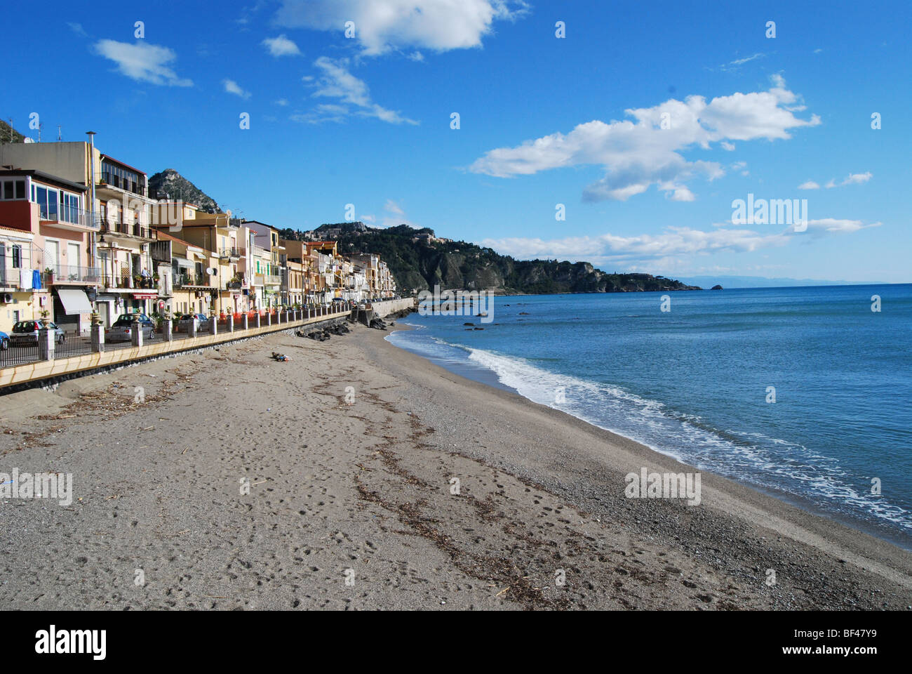 Giardini Naxos, beach view and coast - Sicily, Italy Stock Photo - Alamy