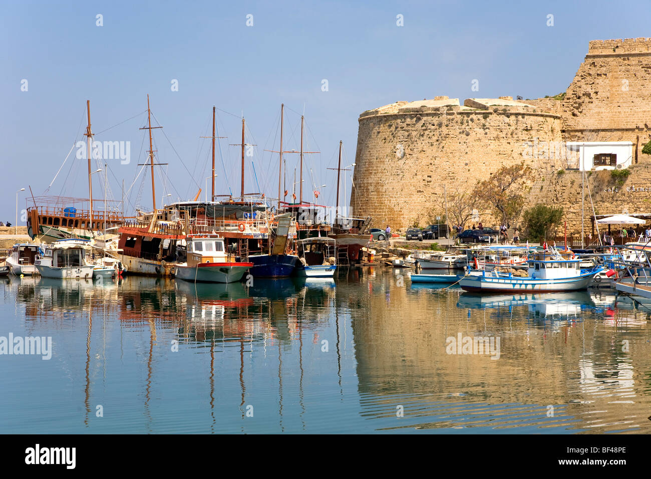 Fishing village, harbor, Byzantine castle, Girne, Keryneia, Cyprus ...
