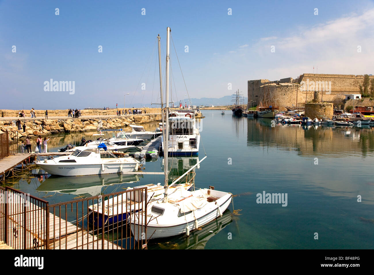 Fishing village, harbor, Byzantine castle, Girne, Keryneia, Cyprus ...