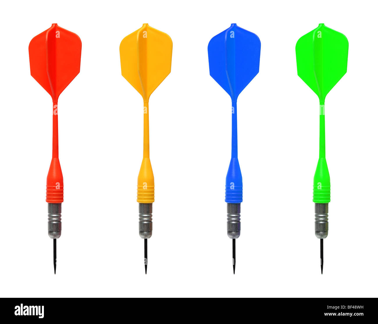 set of colored darts isolated on white Stock Photo - Alamy