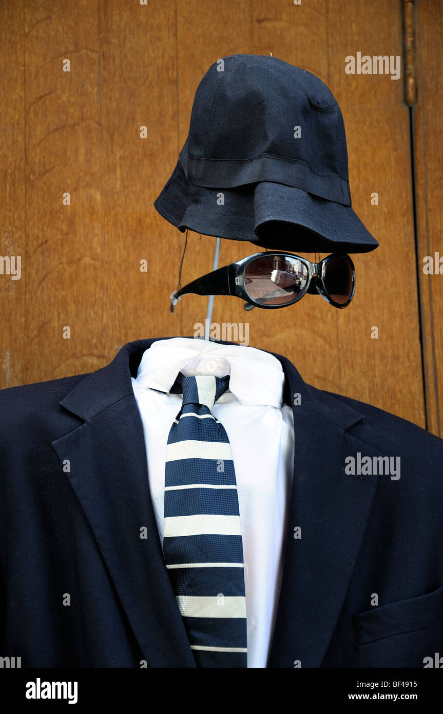 street performer performance mime artist dressed as invisible man ...