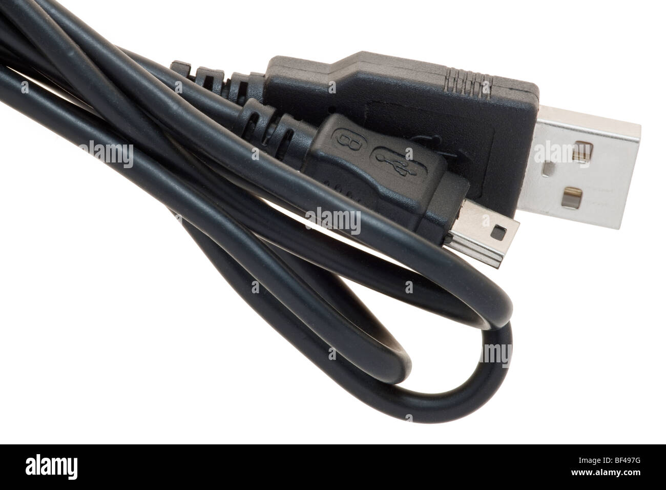 USB plugin cable - macro on white background Stock Photo - Alamy