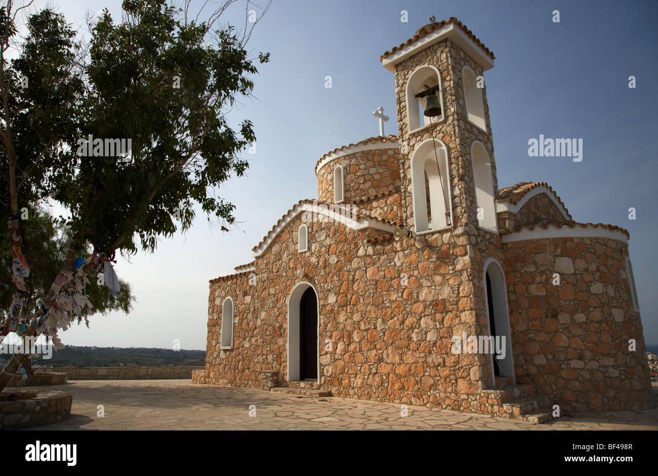 prophet elias church profitis ayios elias with prayer rag trees hilltop ...