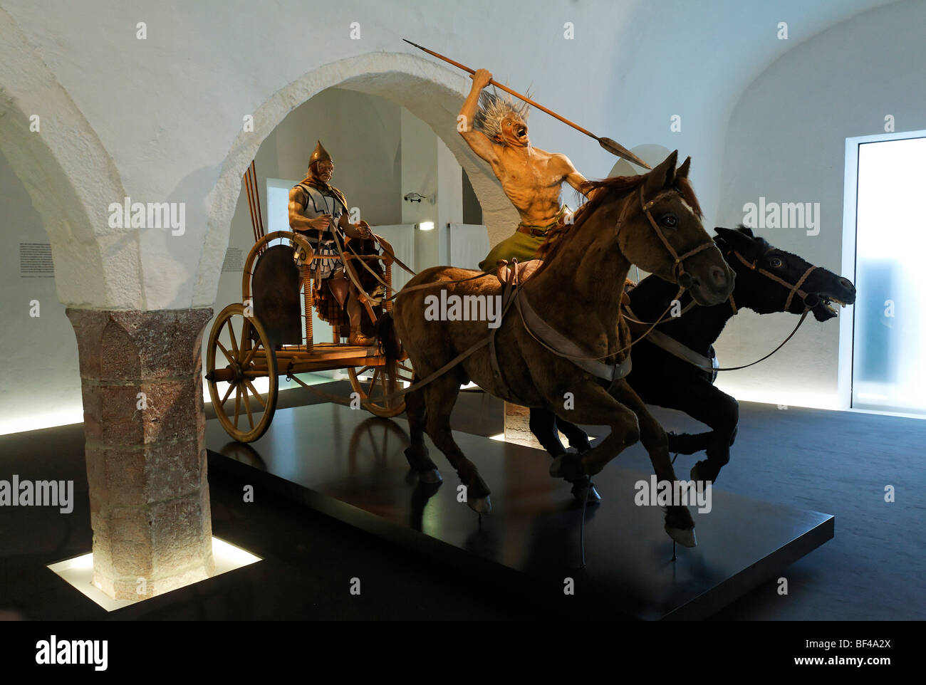 Celtic chariot team, reproduction, Keltenmuseum Celtic museum, Hallein ...