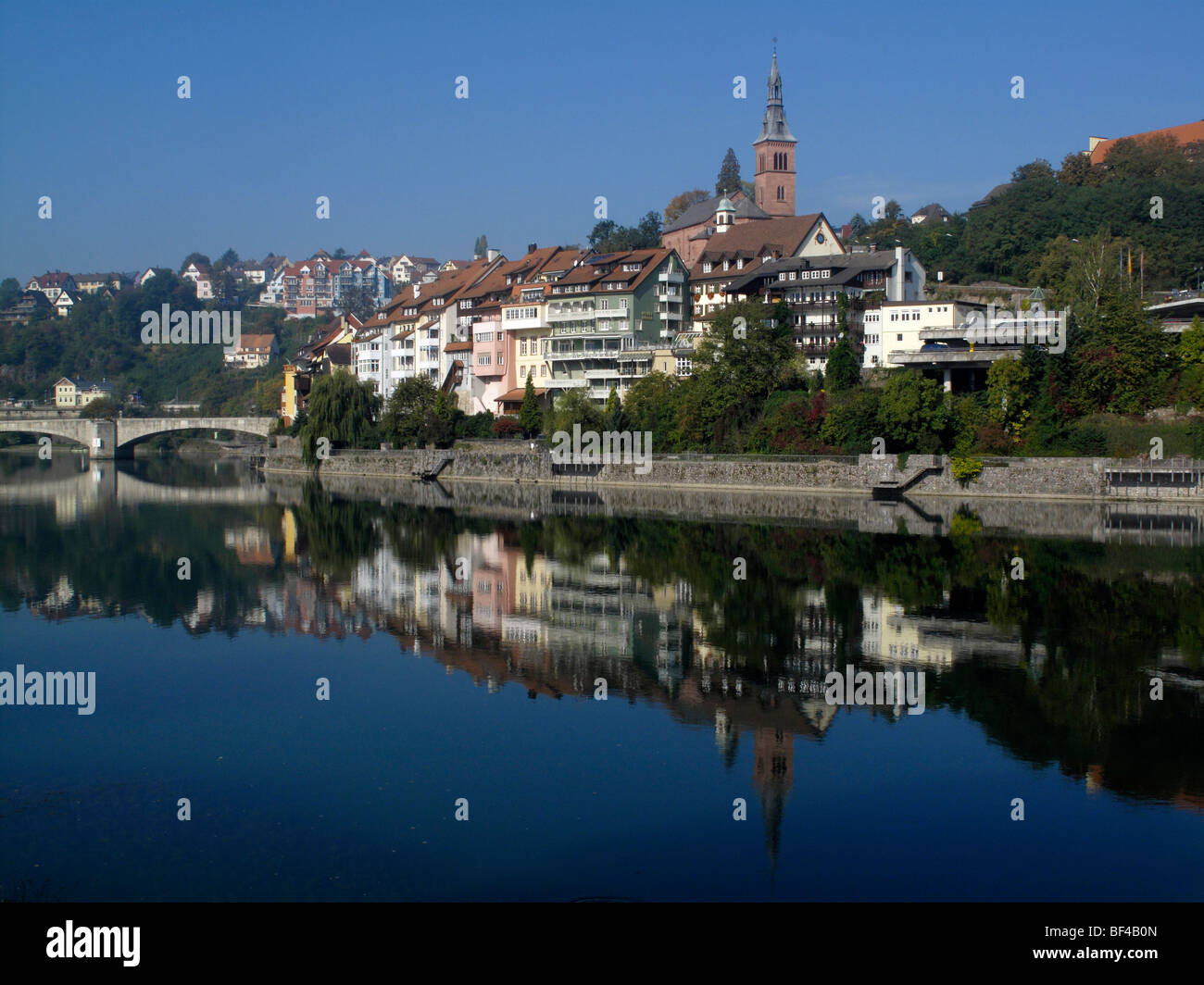 View of the German part of Laufenberg across the Rhine river from the ...
