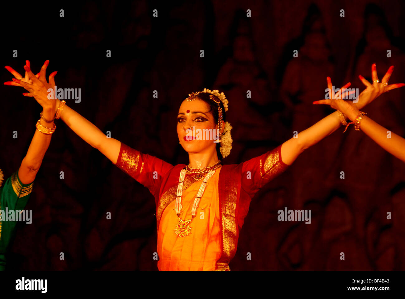 A indian Bharatanatyam dancer during a classical indian dance festival ...