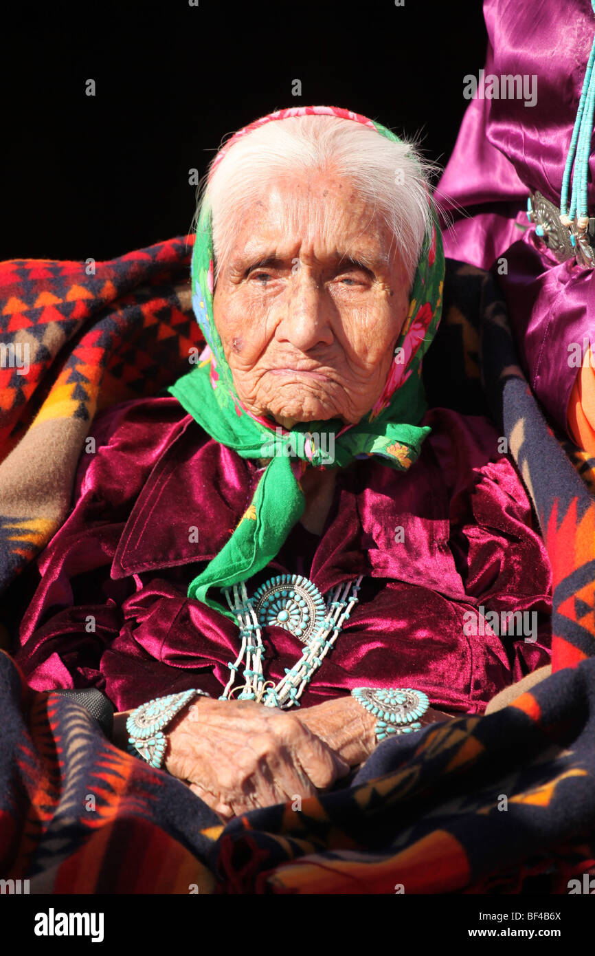 Very Old and Wise Navajo Elder Wearing Traditional Jewelry Stock Photo ...