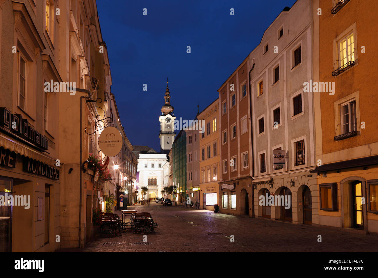 Historic town centre with the Landhaus building, Linz, Upper Austria ...