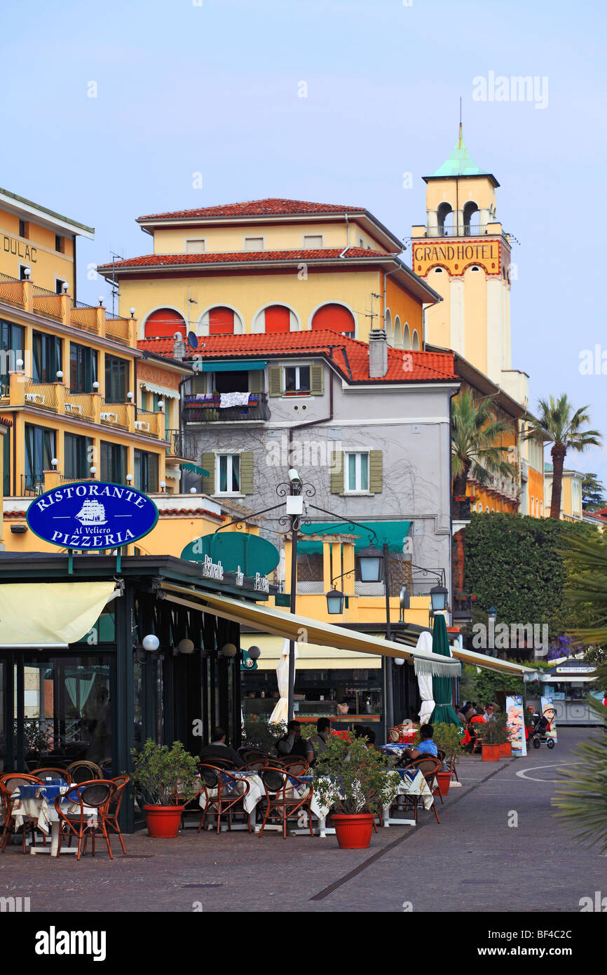 Beach promenade in front of the Grand Hotel de Louis Wimmer, Gardone di ...