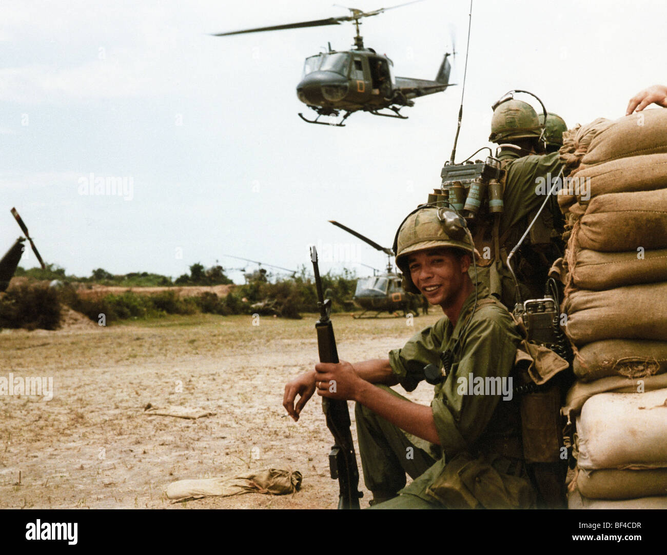 A Huey gunship helicopter of B Troop, 1st Squadron, 9th Cavalry ...
