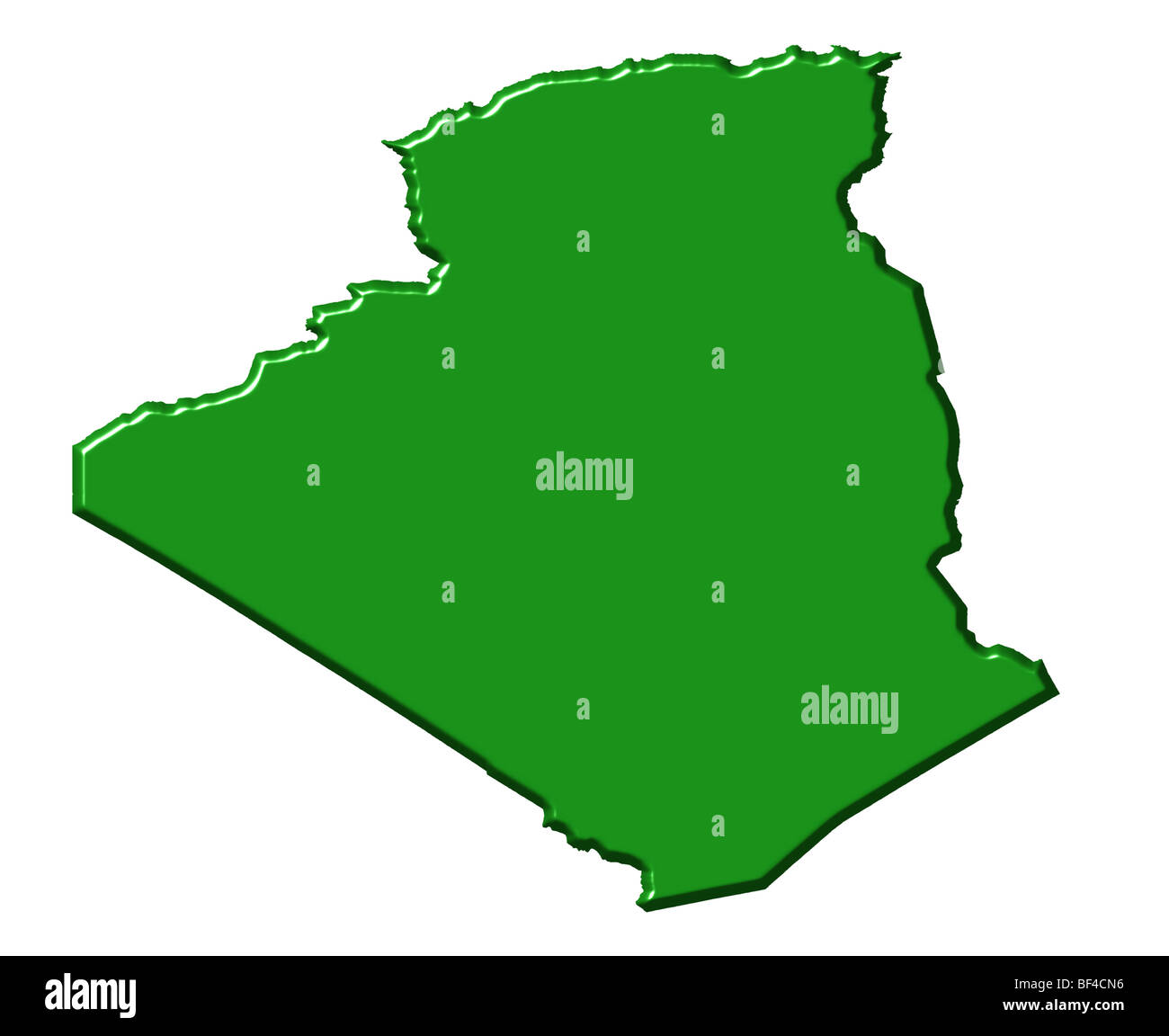 Algeria 3d map with national color Stock Photo - Alamy