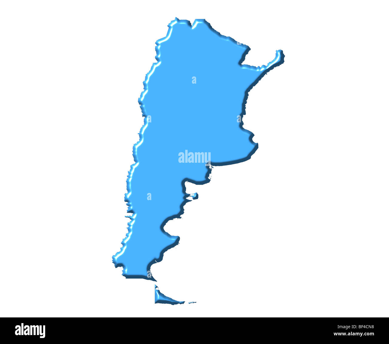 Argentina 3d map with national color Stock Photo - Alamy