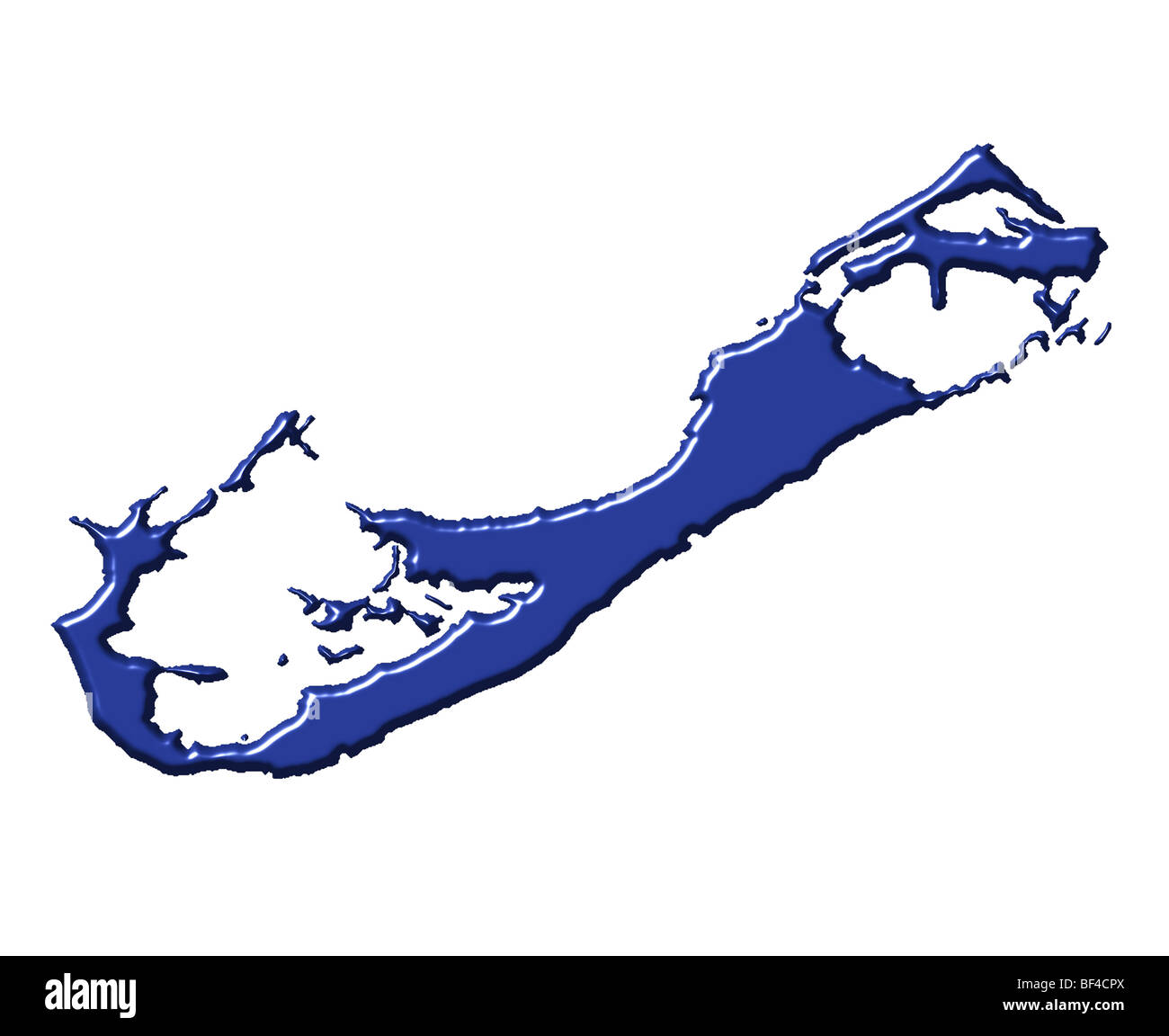 Bermuda 3d map with national color Stock Photo - Alamy