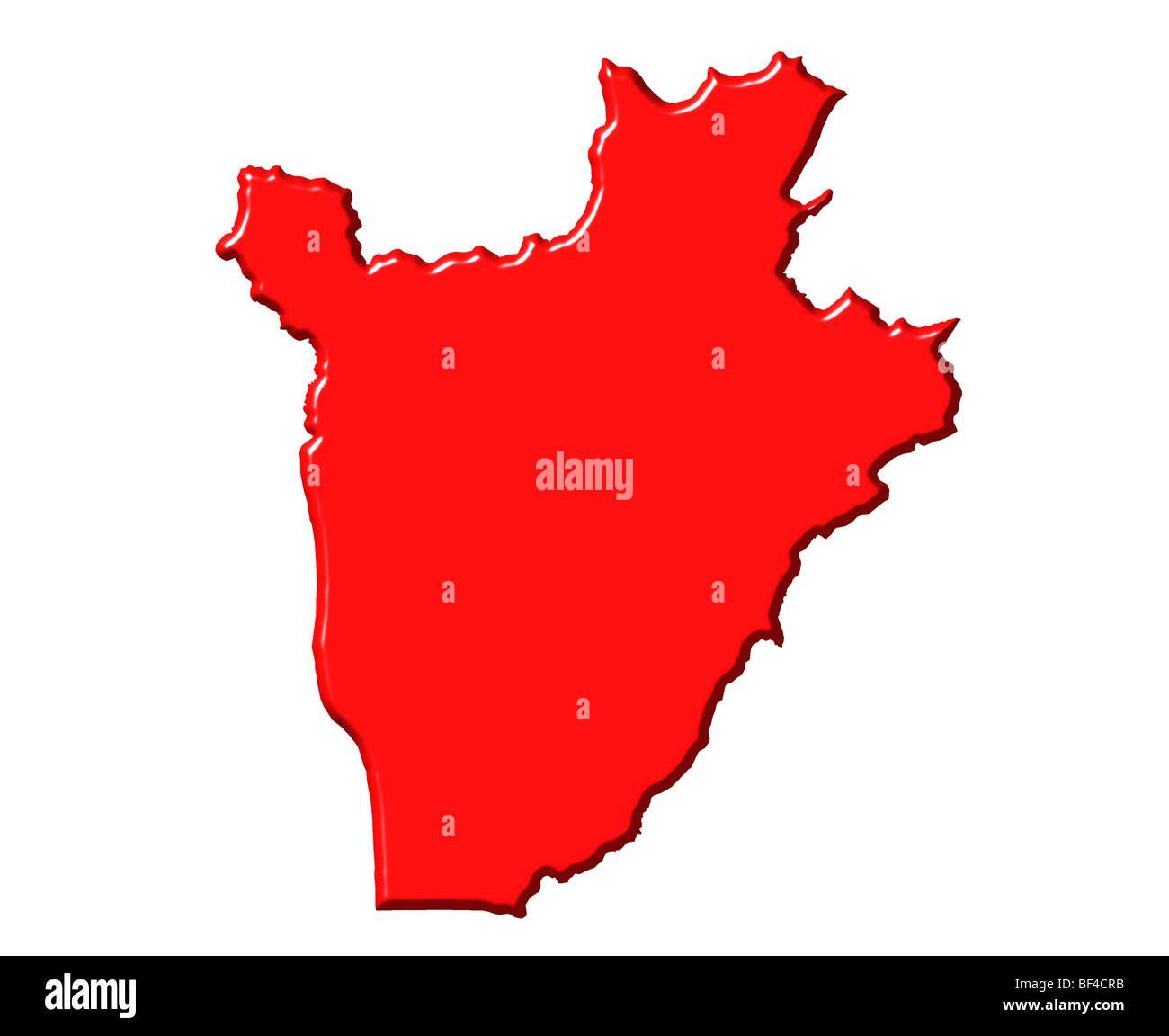 Burundi 3d map with national color Stock Photo - Alamy