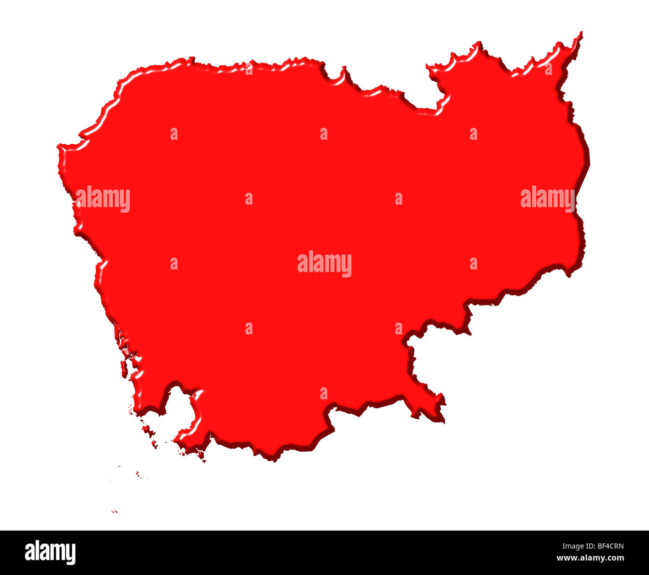 Cambodia 3d map with national color Stock Photo - Alamy