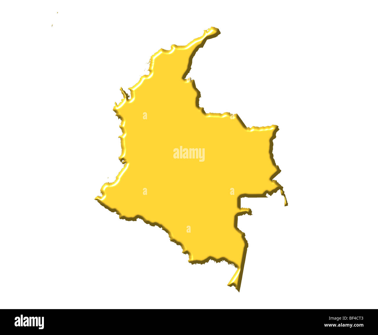 Colombia 3d map with national color Stock Photo - Alamy