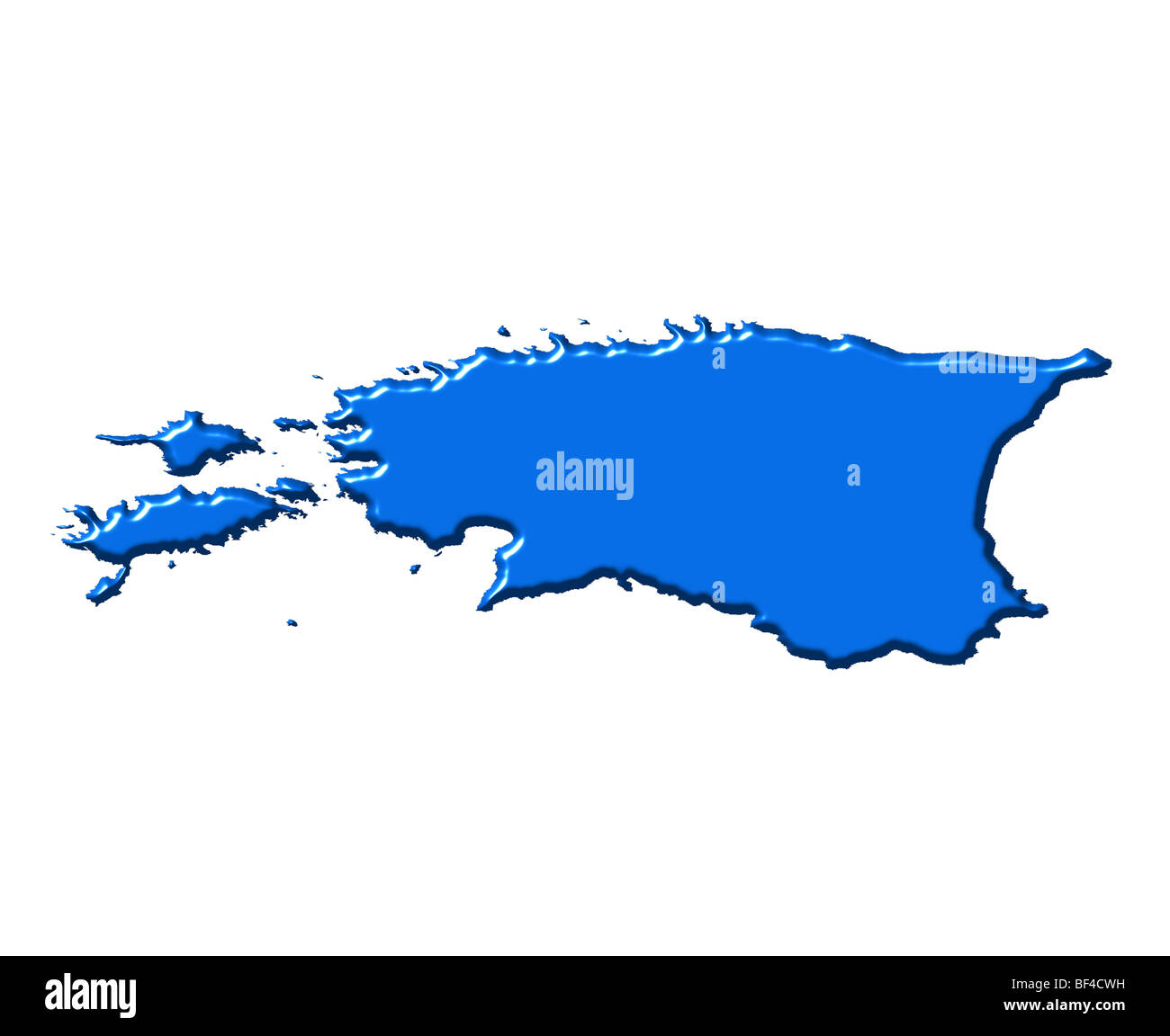 Estonia 3d map with national color Stock Photo - Alamy