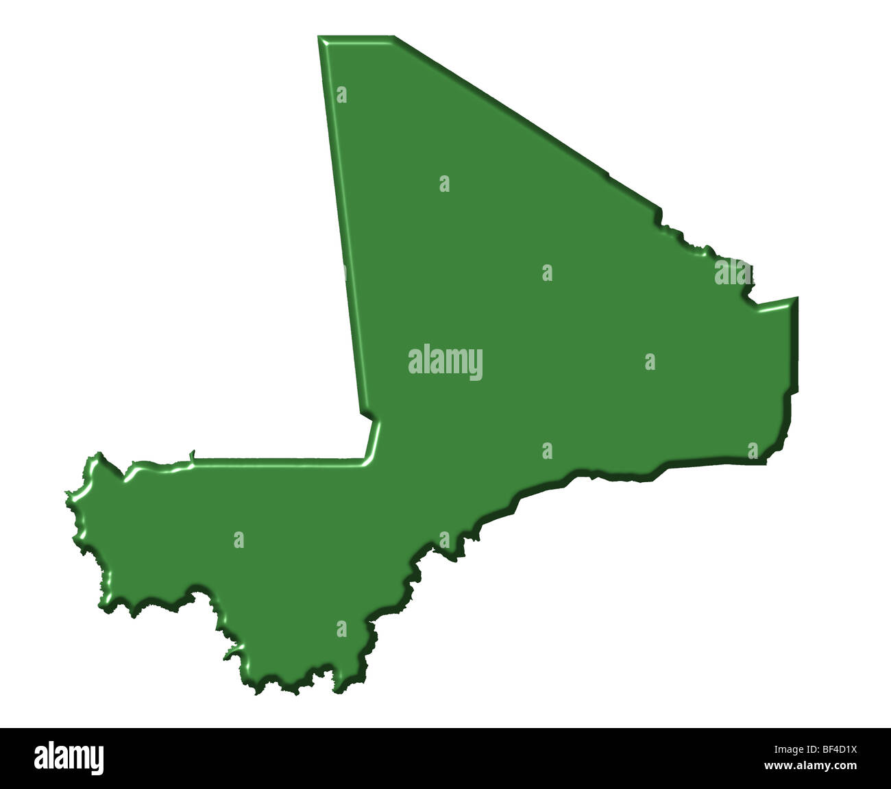 Mali 3d map with national color Stock Photo - Alamy
