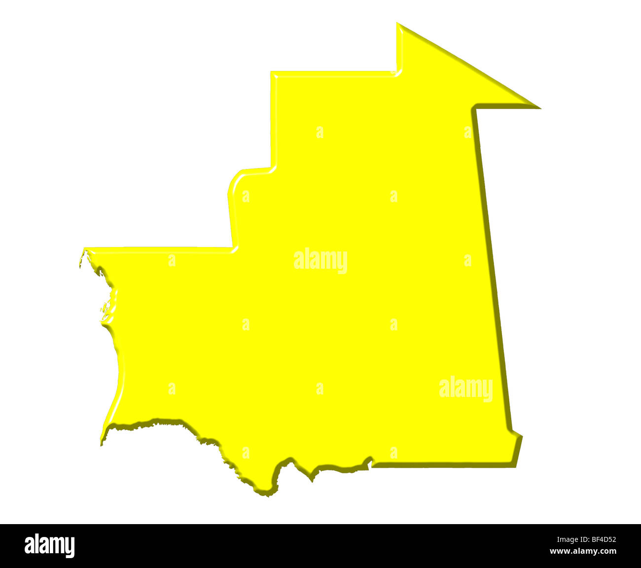 Mauritania 3d map with national color Stock Photo - Alamy