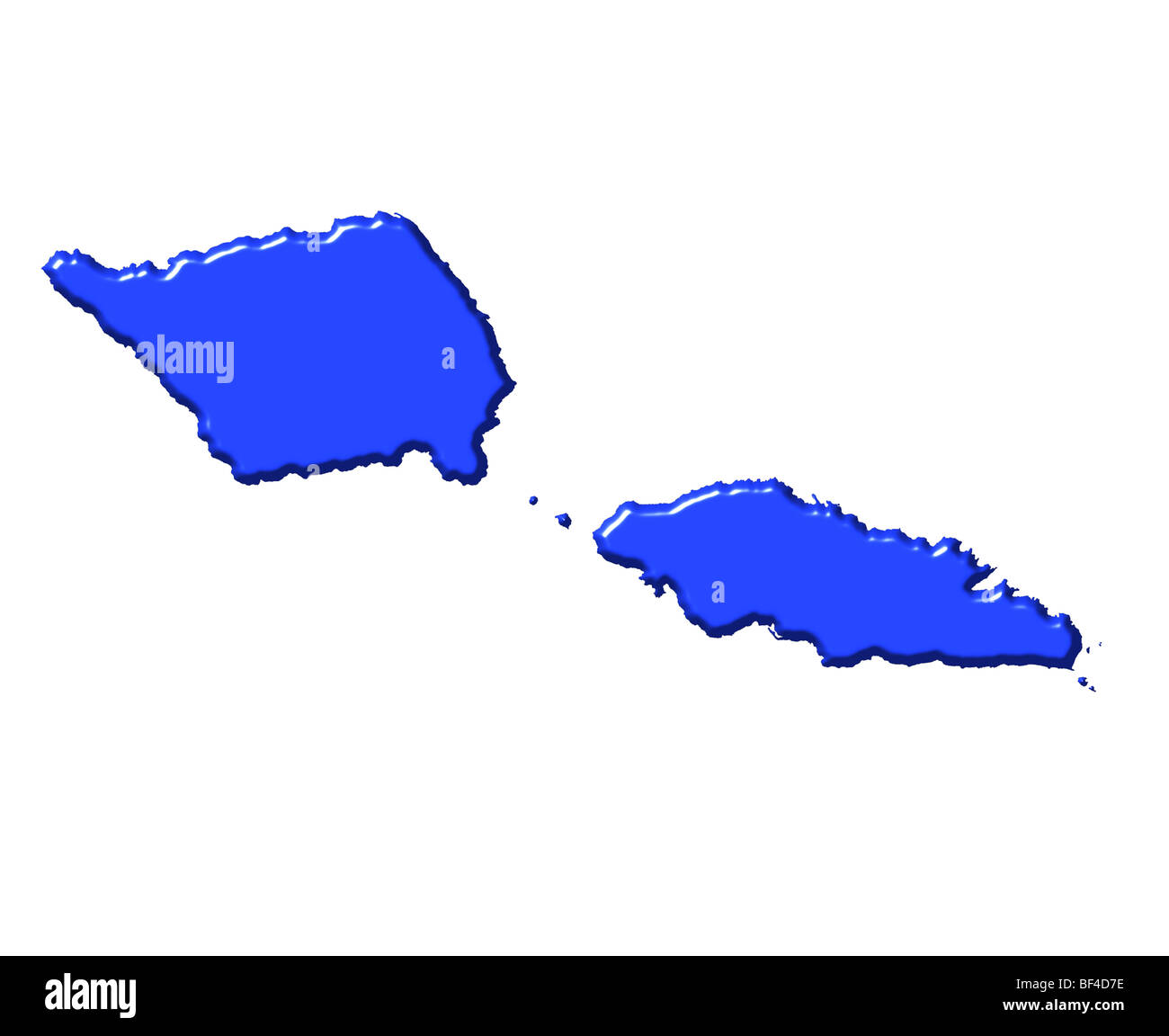 Samoa 3d map with national color Stock Photo - Alamy